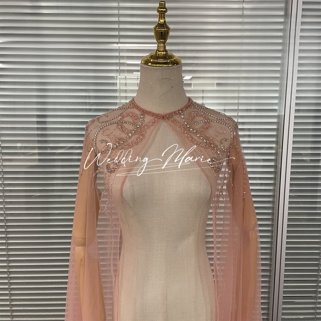 Beaded Wedding Cape, Custom Color Cape, Wedding Dress/prom Dress Cover ...