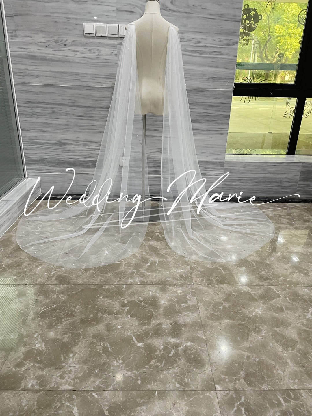 Bridal Shoulder Wing Veil, Pearl Cape Veil, Detachable Wedding Wings ...