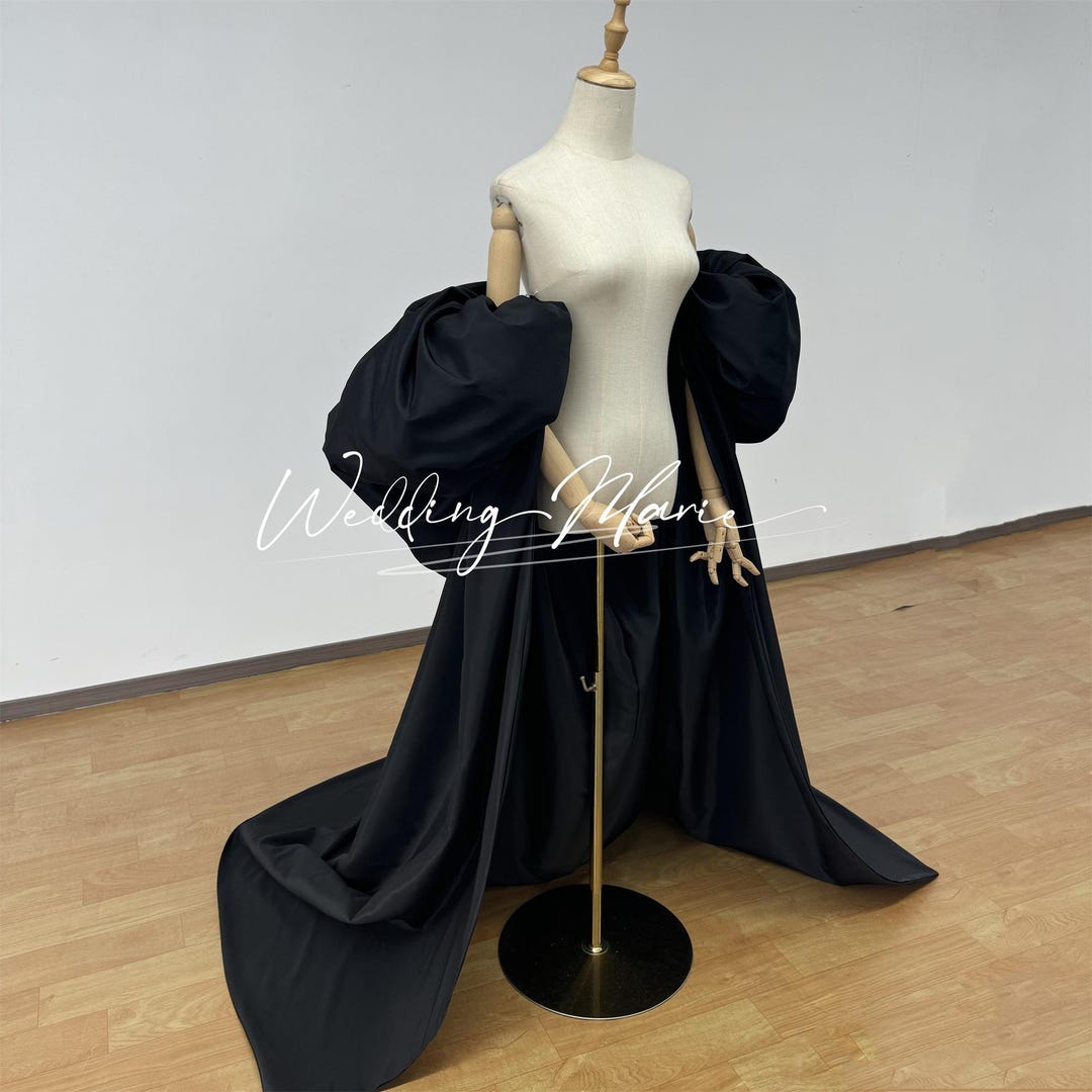 Black Pageant Cape, Taffeta Cape, Bridal Cape, Photography Prop Cape ...
