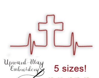 Cross and Heartbeat - Etsy