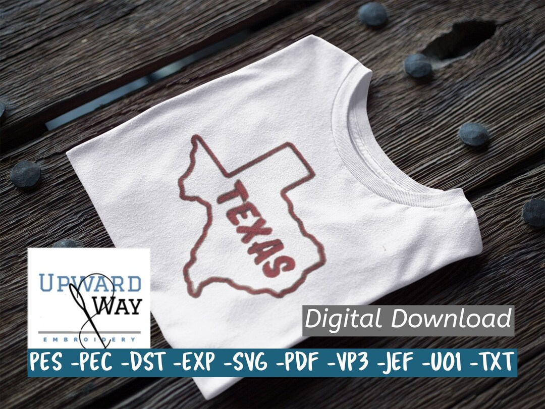 Texas Embroidery, Texas Embroidery Design, State Embroidery Design ...