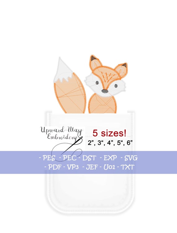 Woodland Fox Pocket Embroidery Wildlife Embroidery Brother - Etsy