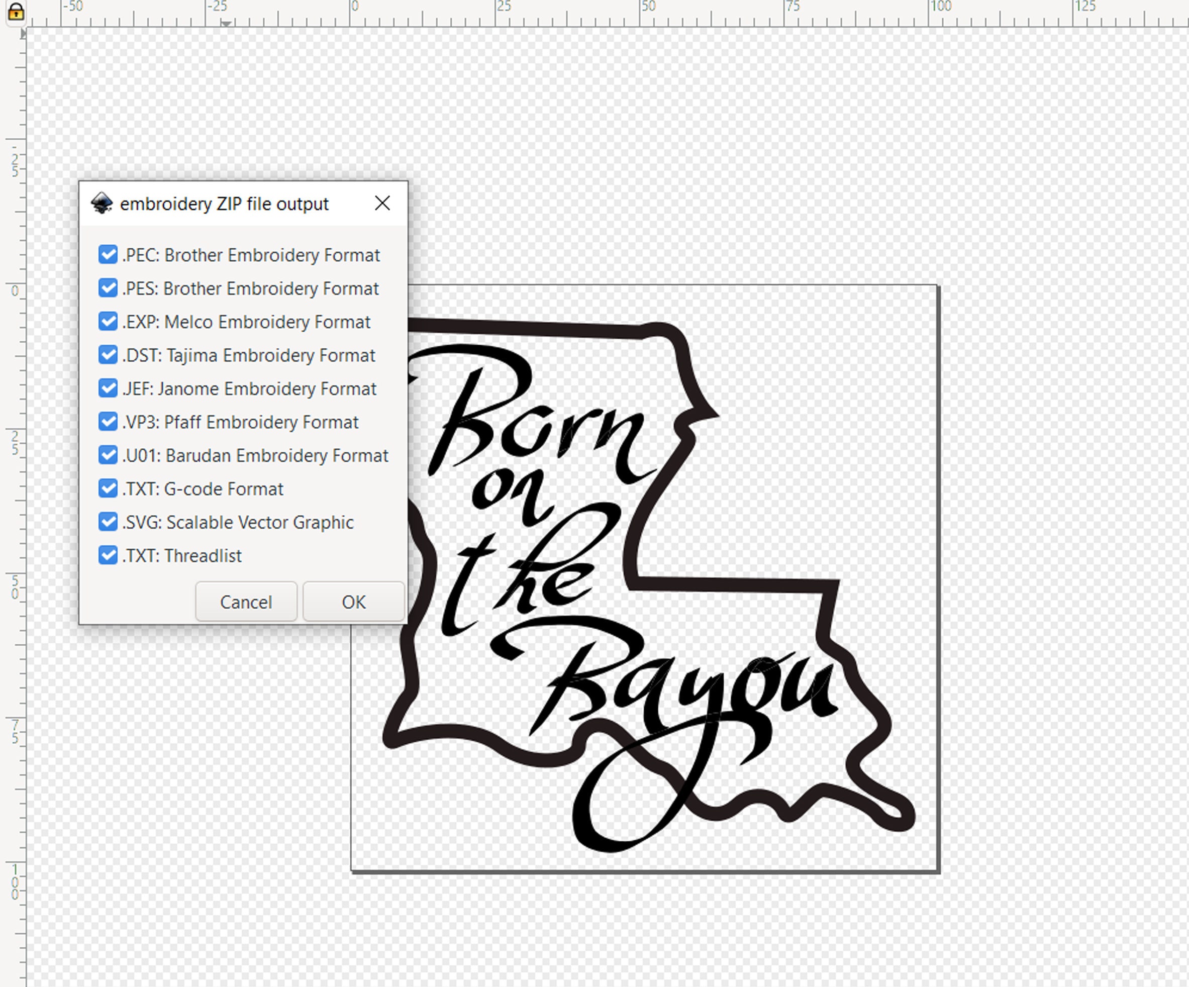 Born on the Bayou, Louisiana Embroidery, USA State Embroidery, State ...