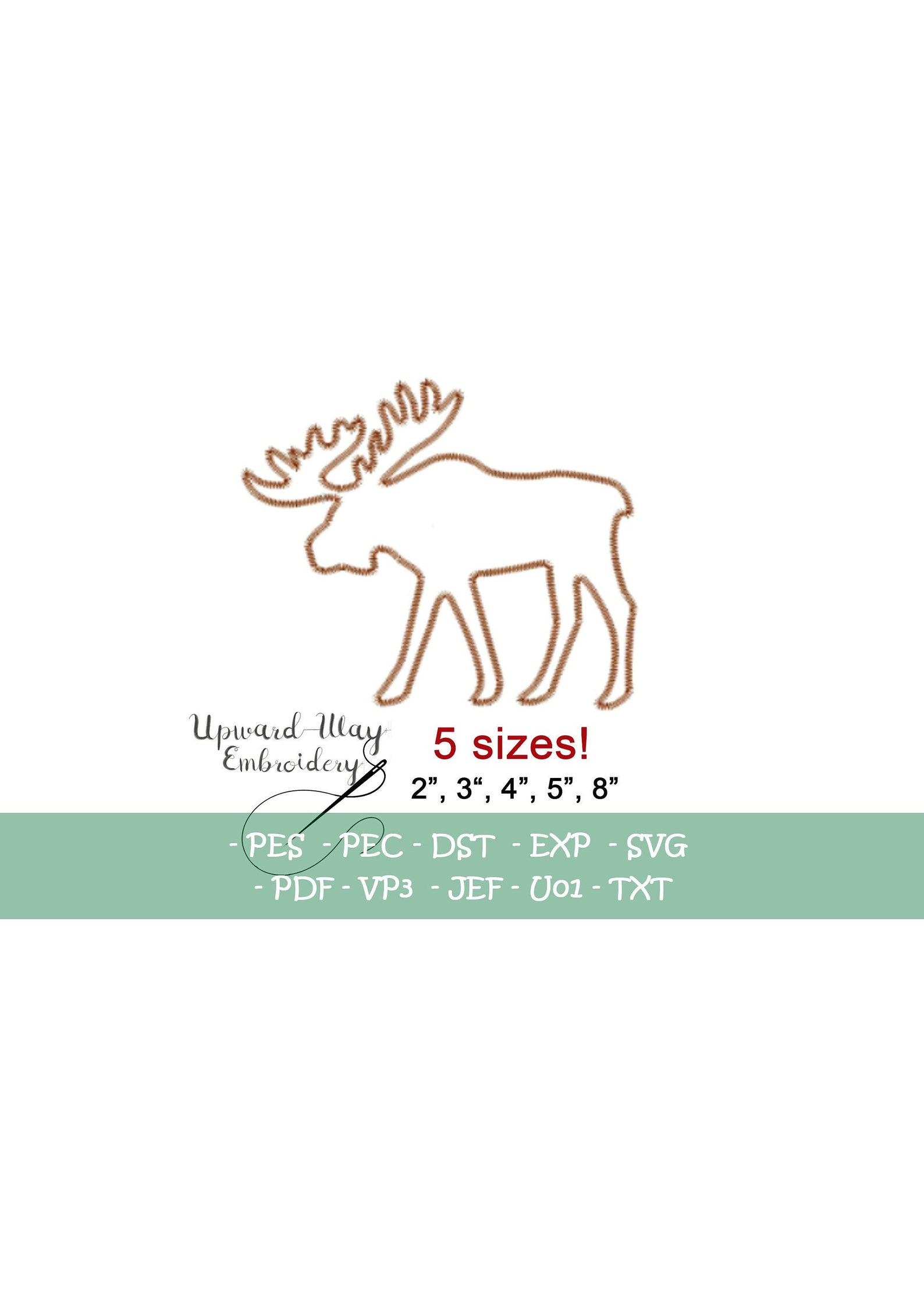 Moose Applique Moose Embroidery Wildlife Embroidery Brother - Etsy