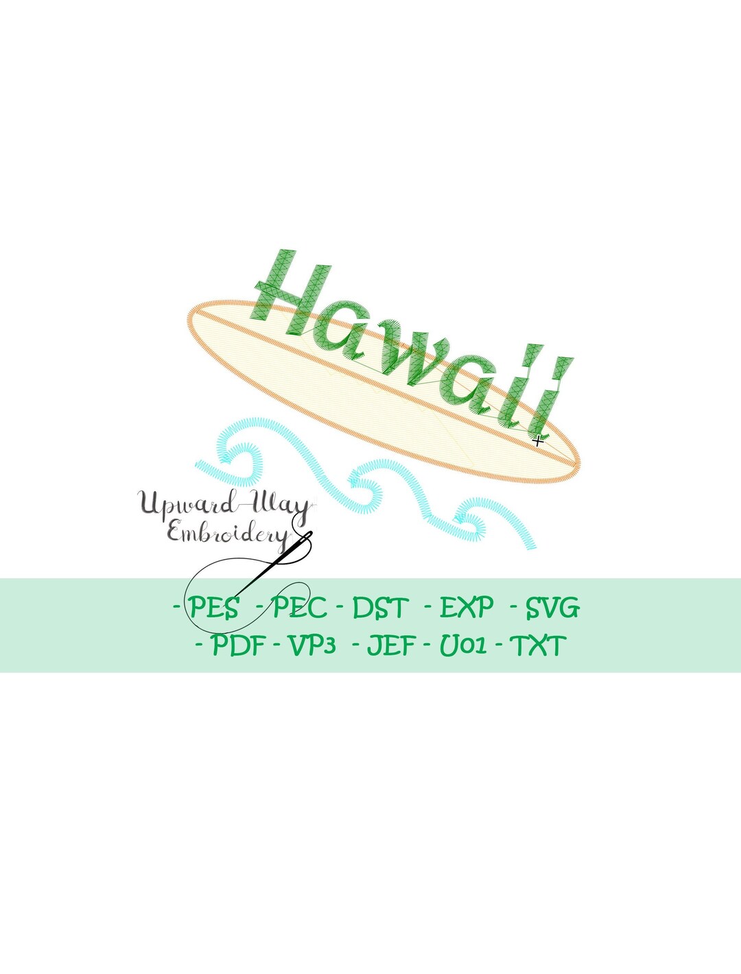 Oahu Hawaii Islands State Embroidery Design Brother Hawaiian Font Ohana ...