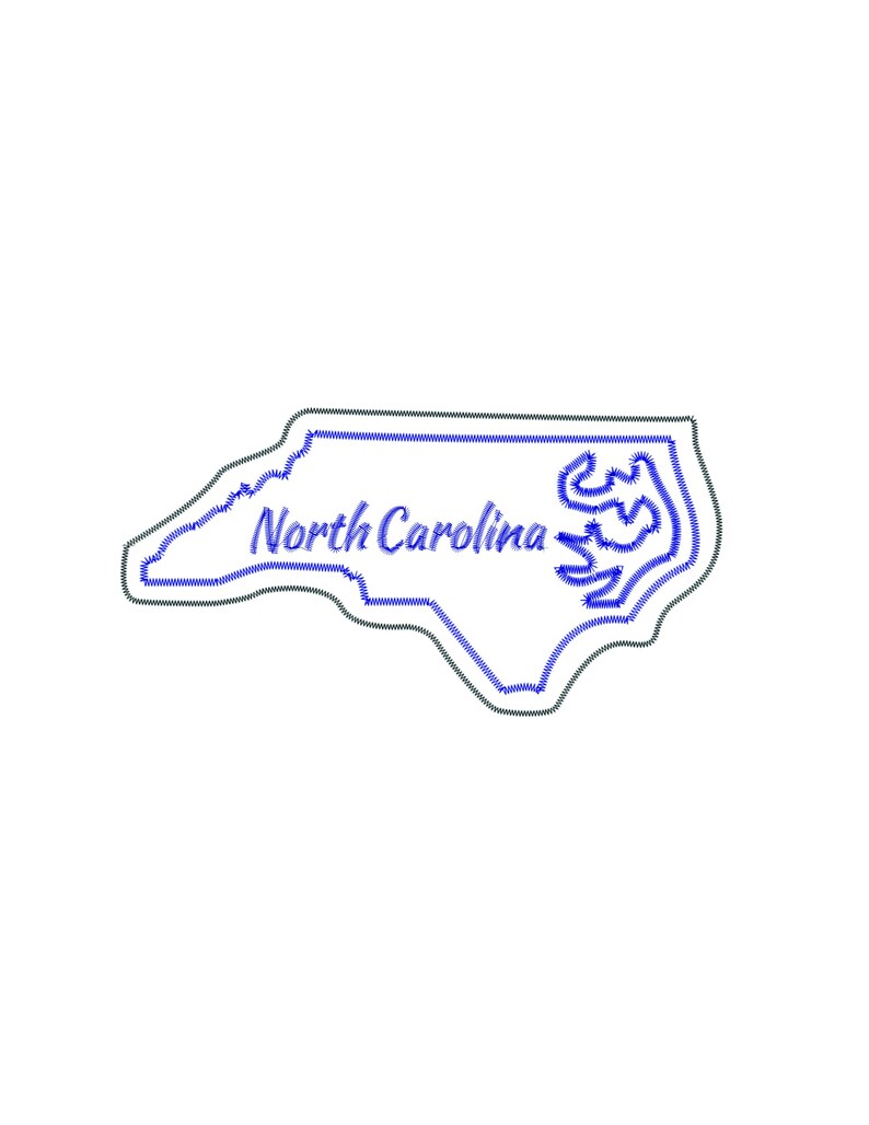 North Carolina State, Embroidery, Embroidery Design, State Embroidery ...