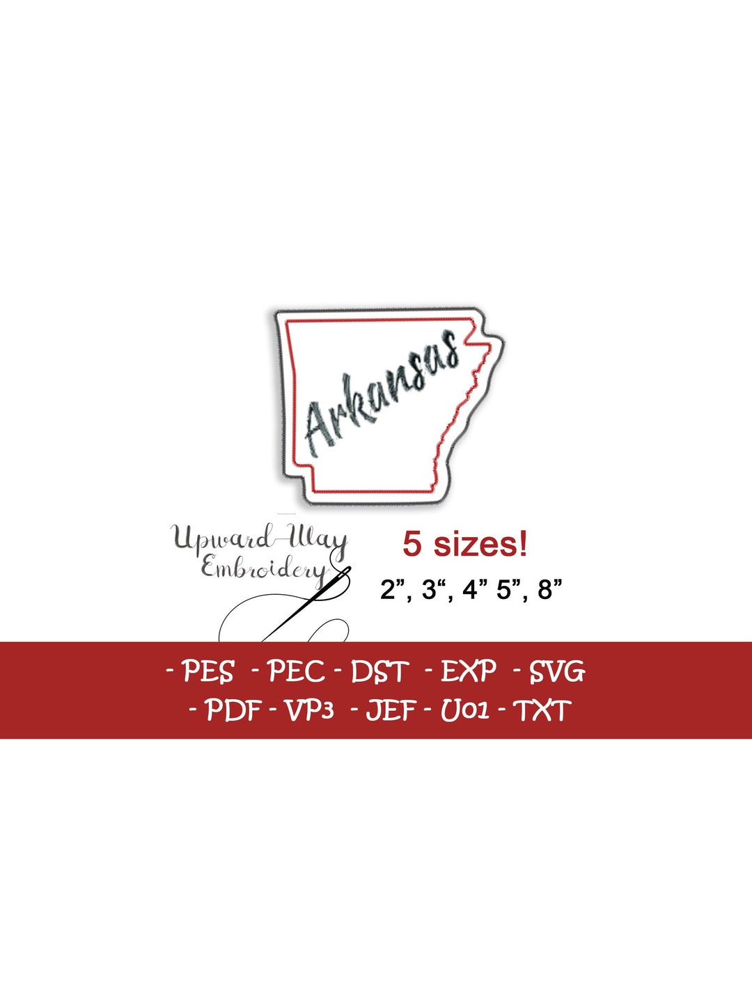 Arkansas Embroidery, Arkansas Embroidery Design, State Embroidery ...