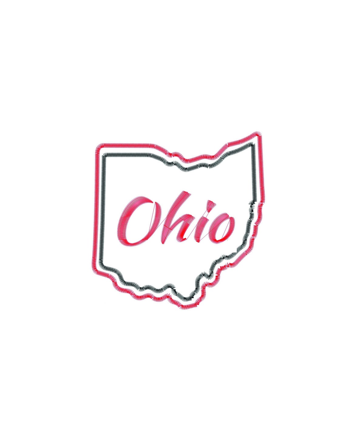 Ohio Embroidery Ohio Embroidery Design State Embroidery - Etsy