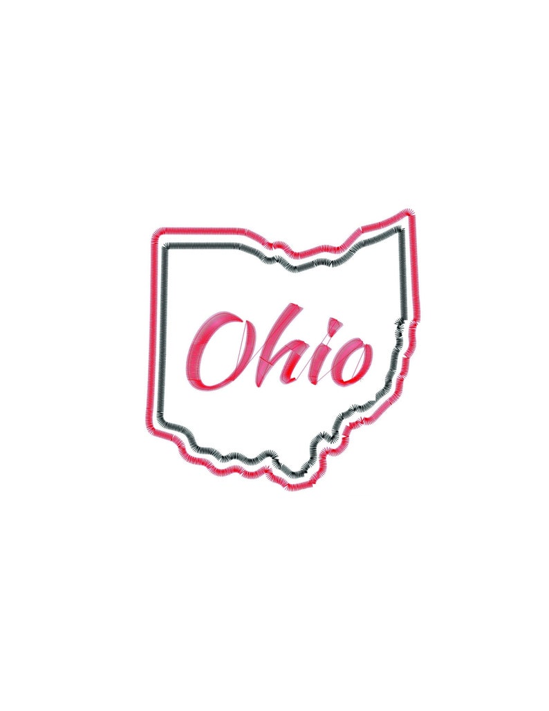Ohio Embroidery Ohio Embroidery Design State Embroidery - Etsy