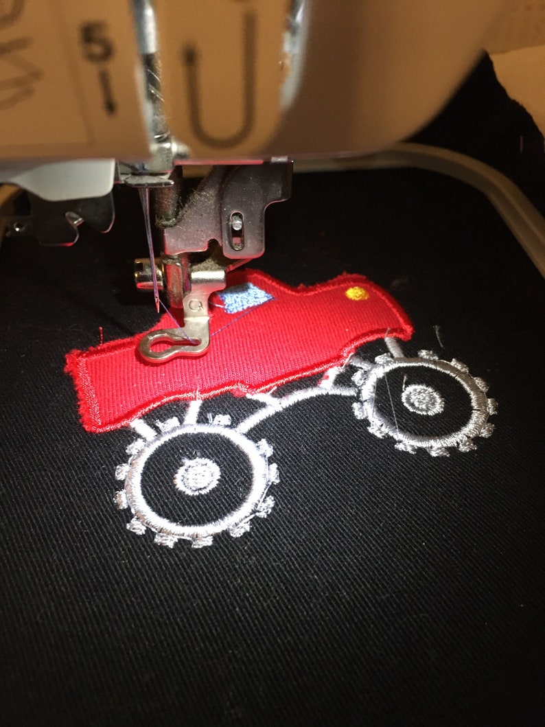 Heart Crusher Monster Truck Embroidery Big Mussel Car Applique Boy ...