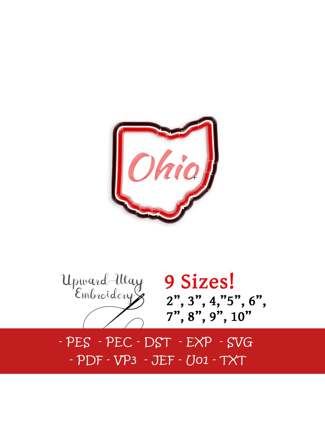 Ohio Embroidery, Ohio Embroidery Design, State Embroidery, Brother ...