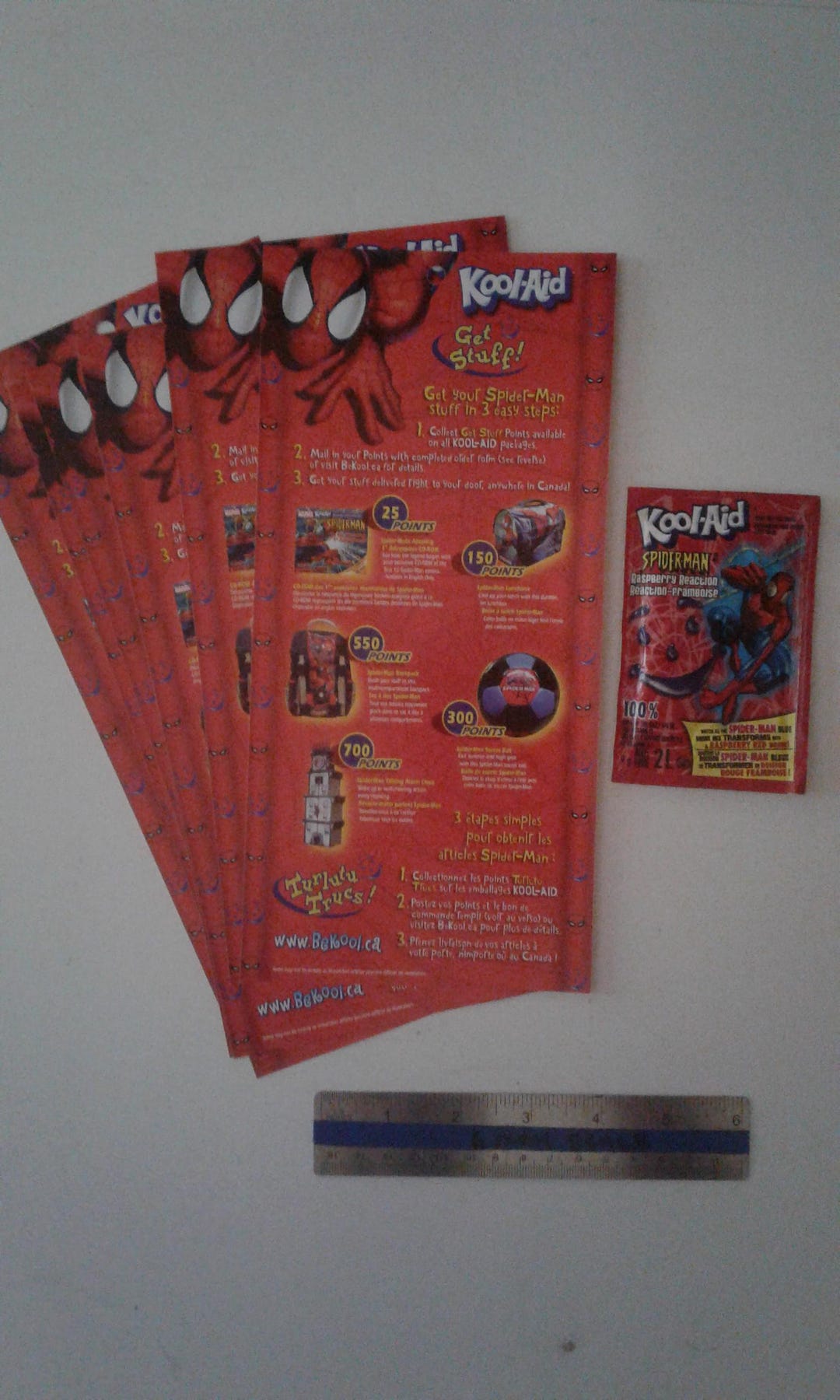 SPIDERMAN KOOL-AID Get Stuff Giveaway 2004, 7 Forms & Unopened Kool-aid ...