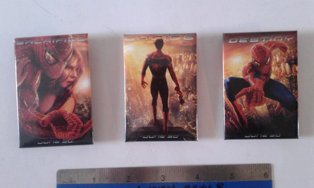 SPIDER-MAN 2 MOVIE, Set of 3 Promo Pinback Buttons, Unique Rare ...
