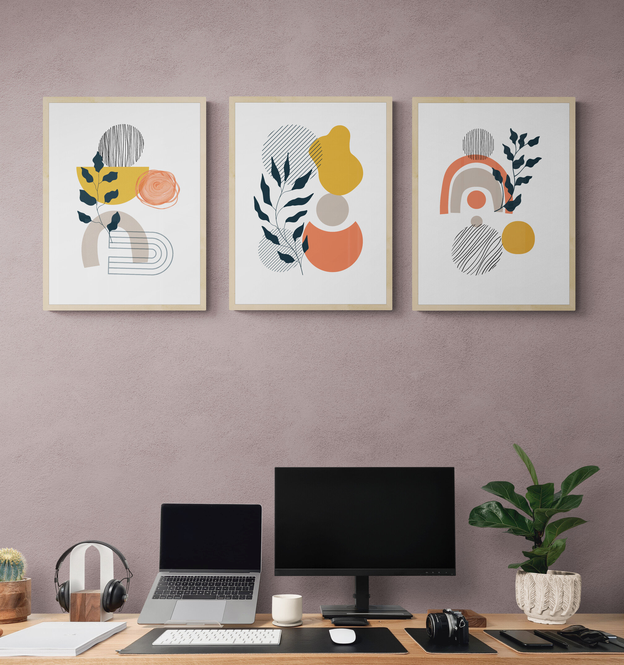 Boho Art Set 3 Prints, Boho Wandkunst, Abstrakte Galerie Wand Set, druckbare moderne Kunst ...