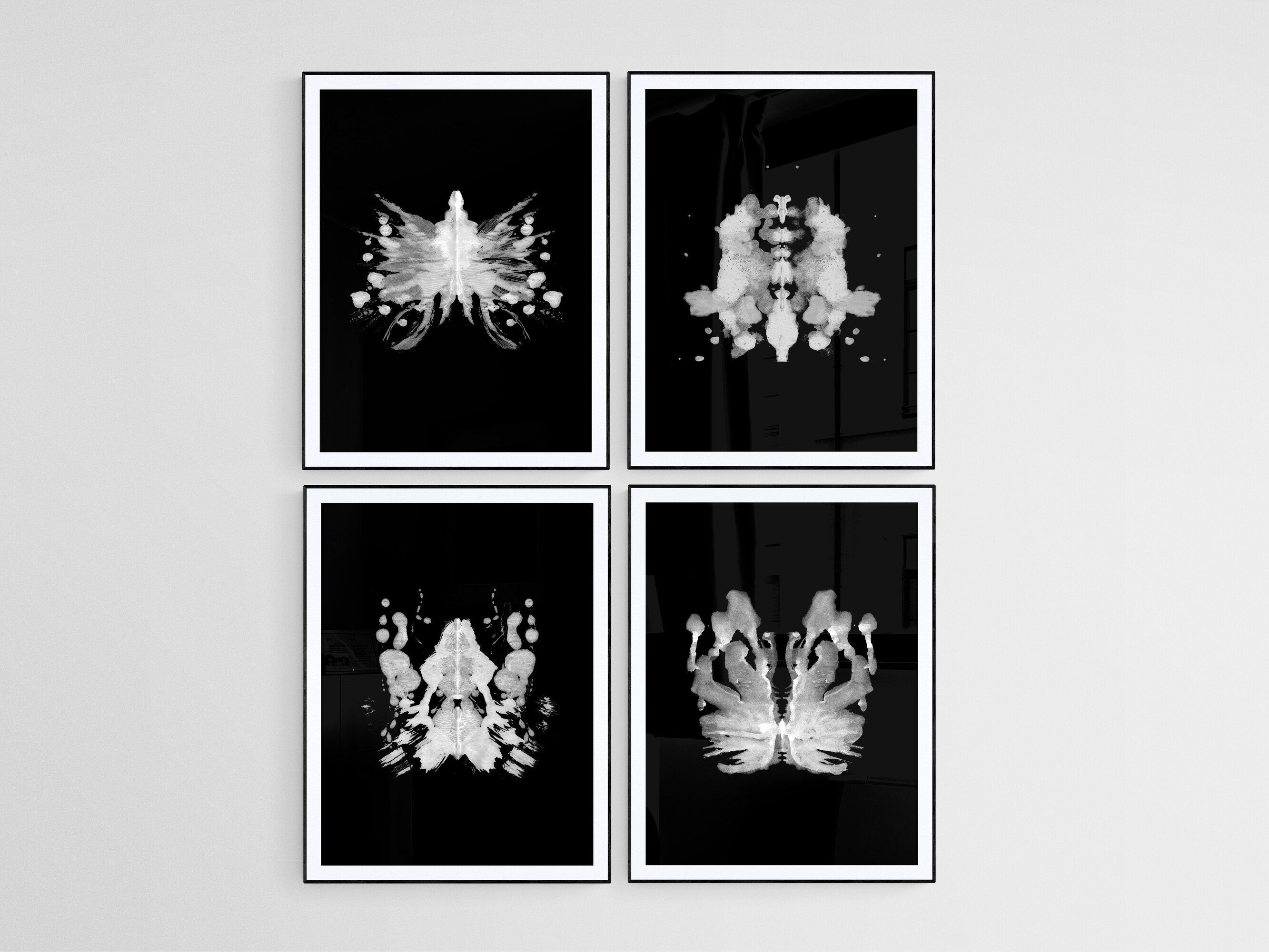 Ink Blot Print Set of 4, Vintage Rorschach Psychology Print Set ...