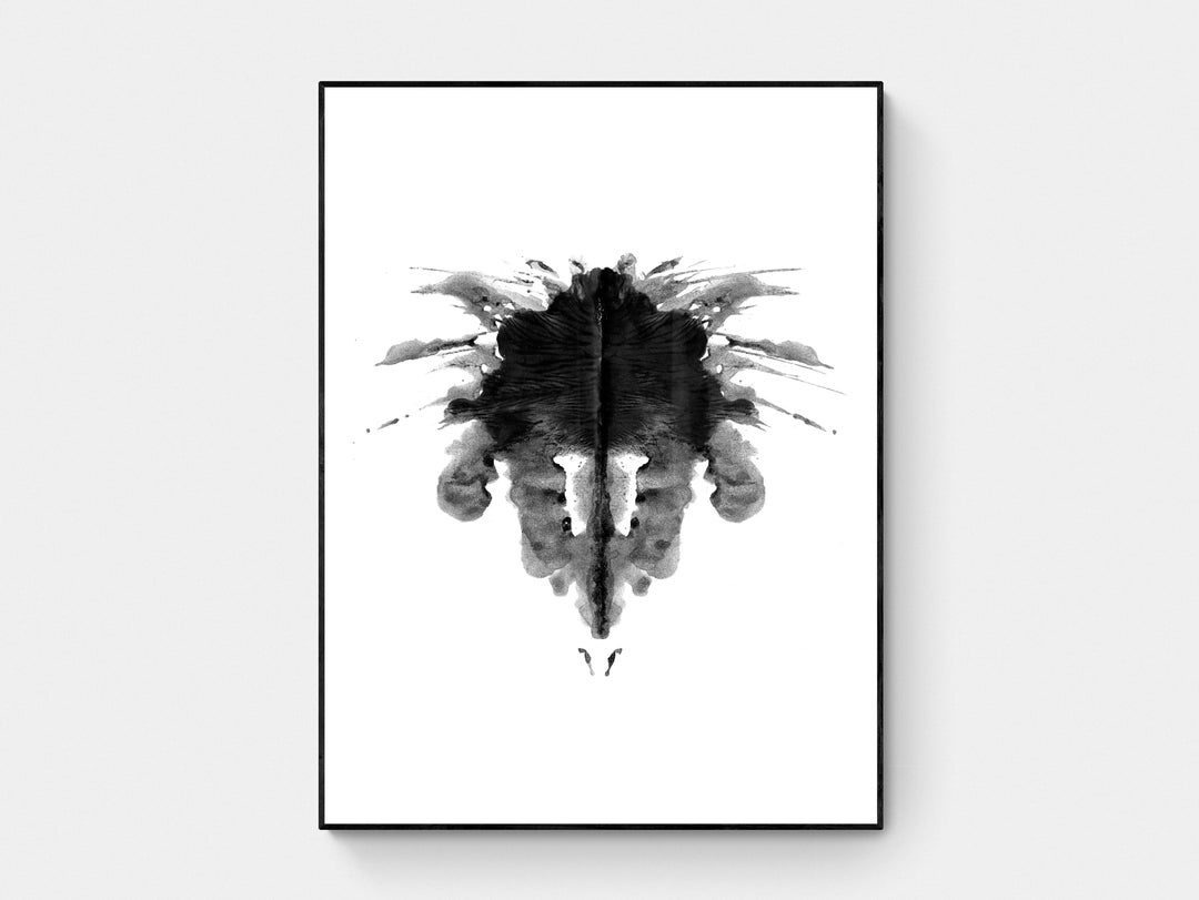 Ink Blot Wall Art, Rorschach Psychology Minimalist Abstract ...