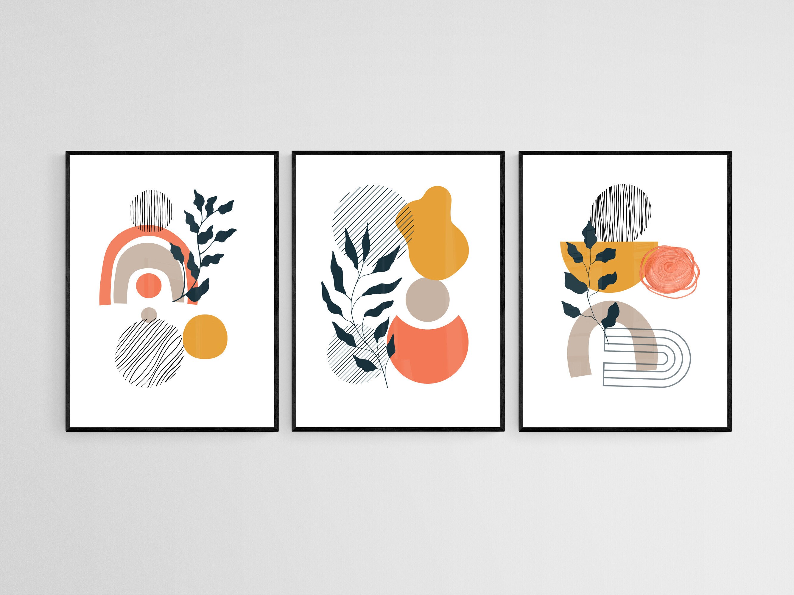 Boho Art Set 3 Prints Boho Wandkunst Abstrakte Galerie Wand Set