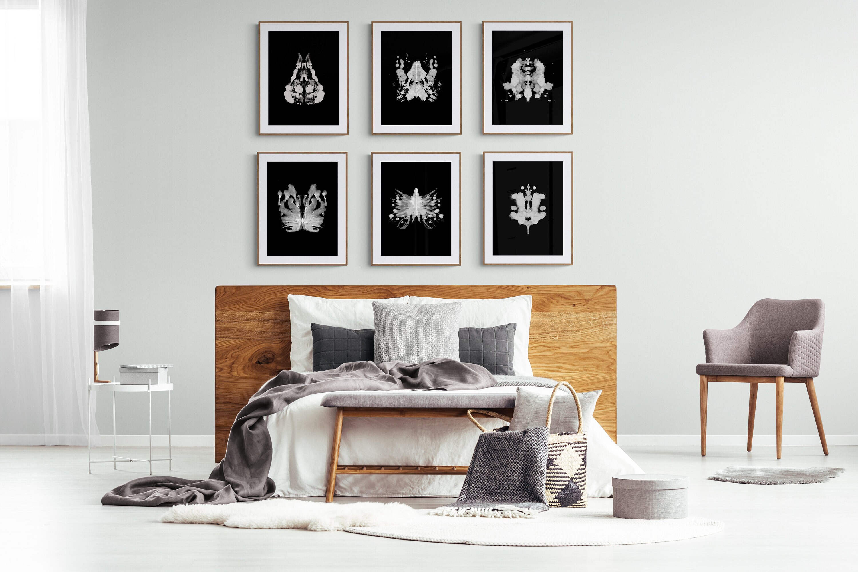 Ink Blot Wall Art Set of 6 Rorschach Test Prints - Etsy