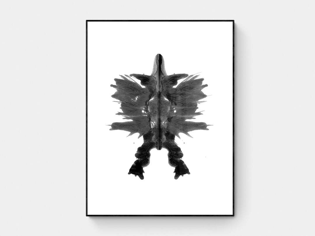 Ink Blot Wall Art, Rorschach Psychology Minimalist Abstract ...