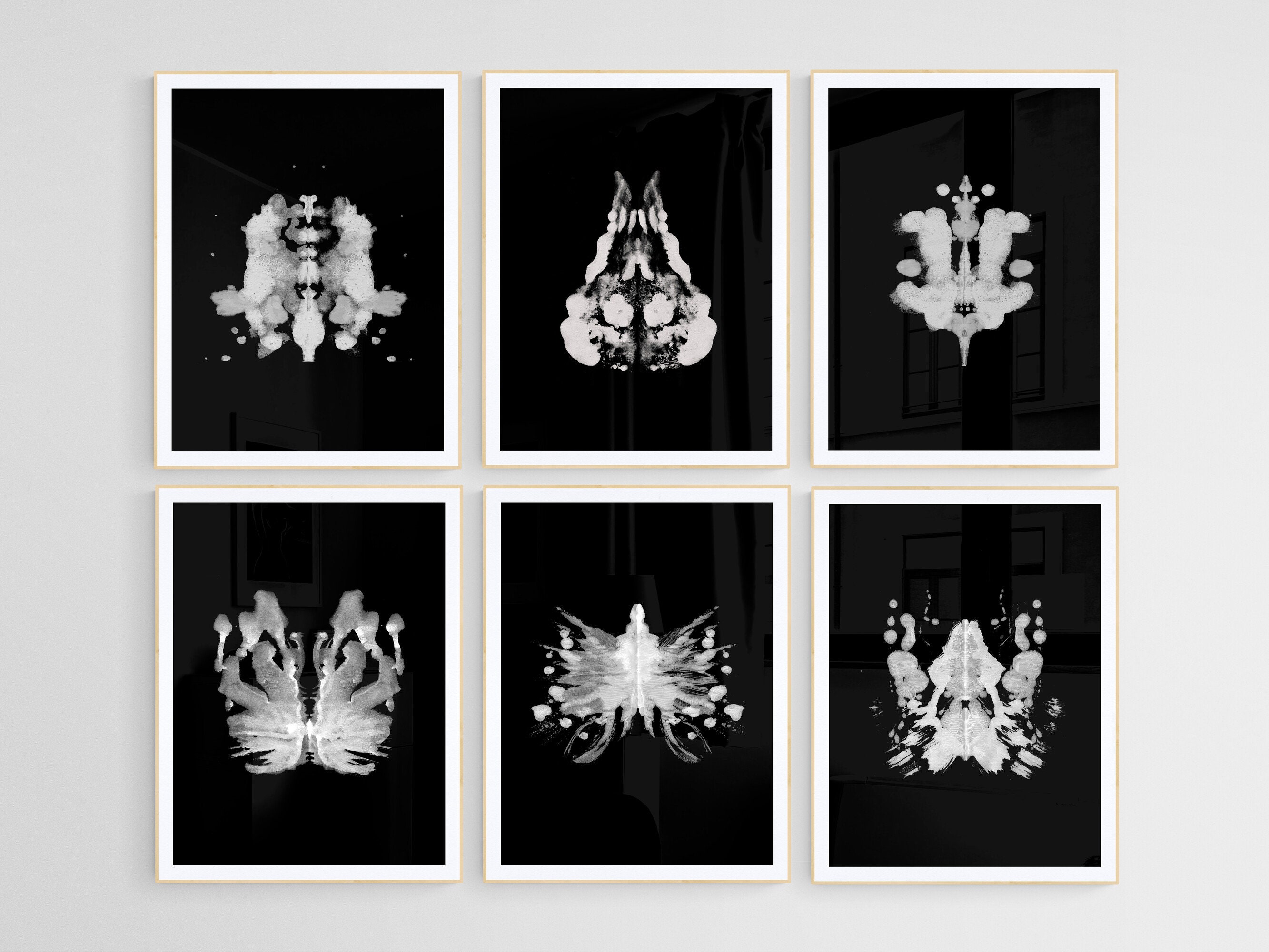 Ink Blot Wall Art Set of 6 Rorschach Test Prints - Etsy