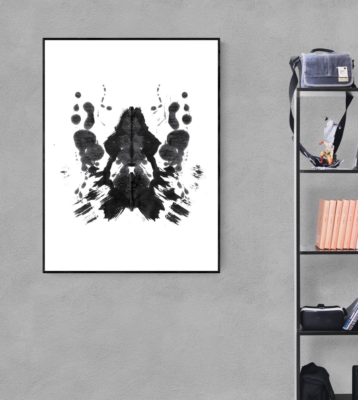 Ink Blot Wall Art, Rorschach Psychology Minimalist Abstract ...