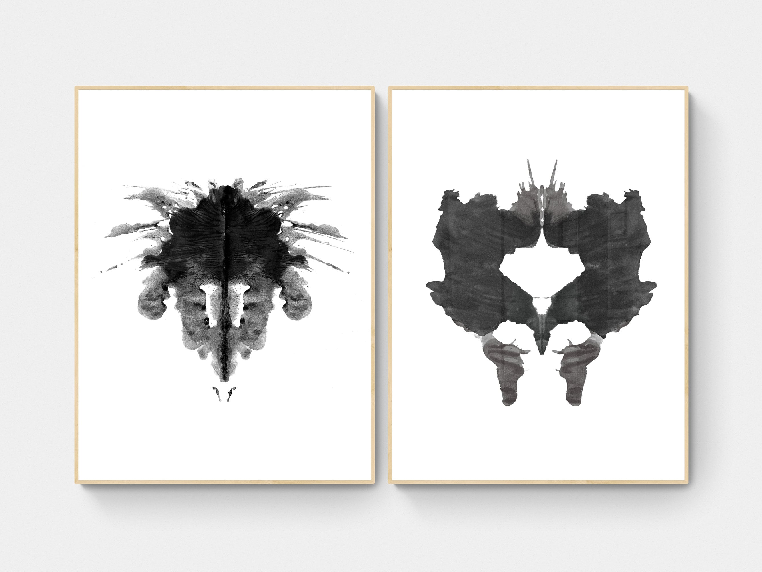Ink Blot Art Set of 2 Prints, Rorschach Test Art Prints, Psychiatrist ...