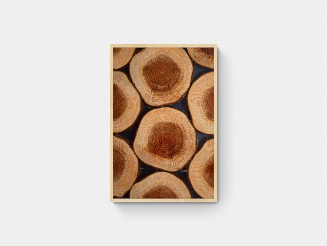 Log Pile Print, Tree Ring Wall Art, Rustic Wall Decor, Instant Download ...