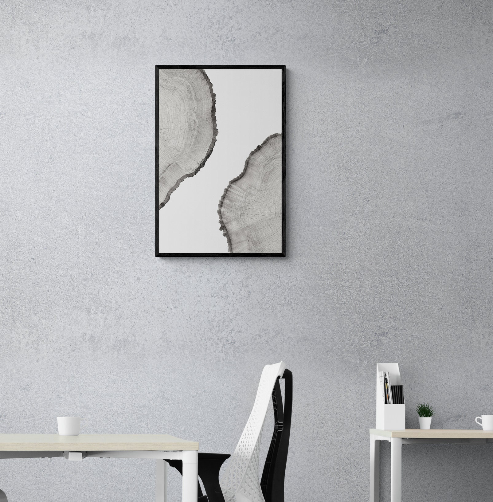 Tree Rings Print, Black and White Tree Print, Printable Pine Tree ...