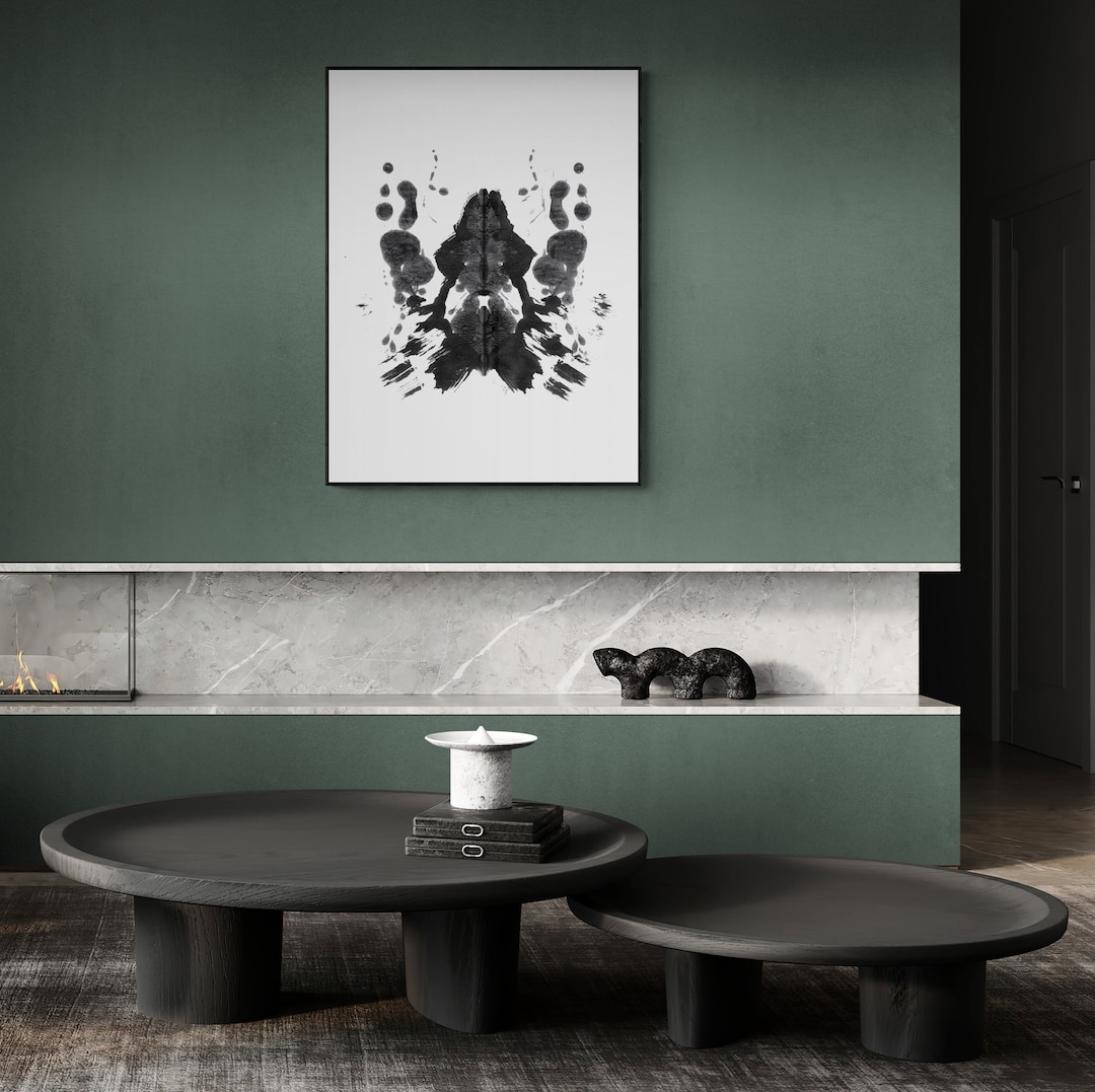 Ink Blot Wall Art, Rorschach Psychology Minimalist Abstract ...