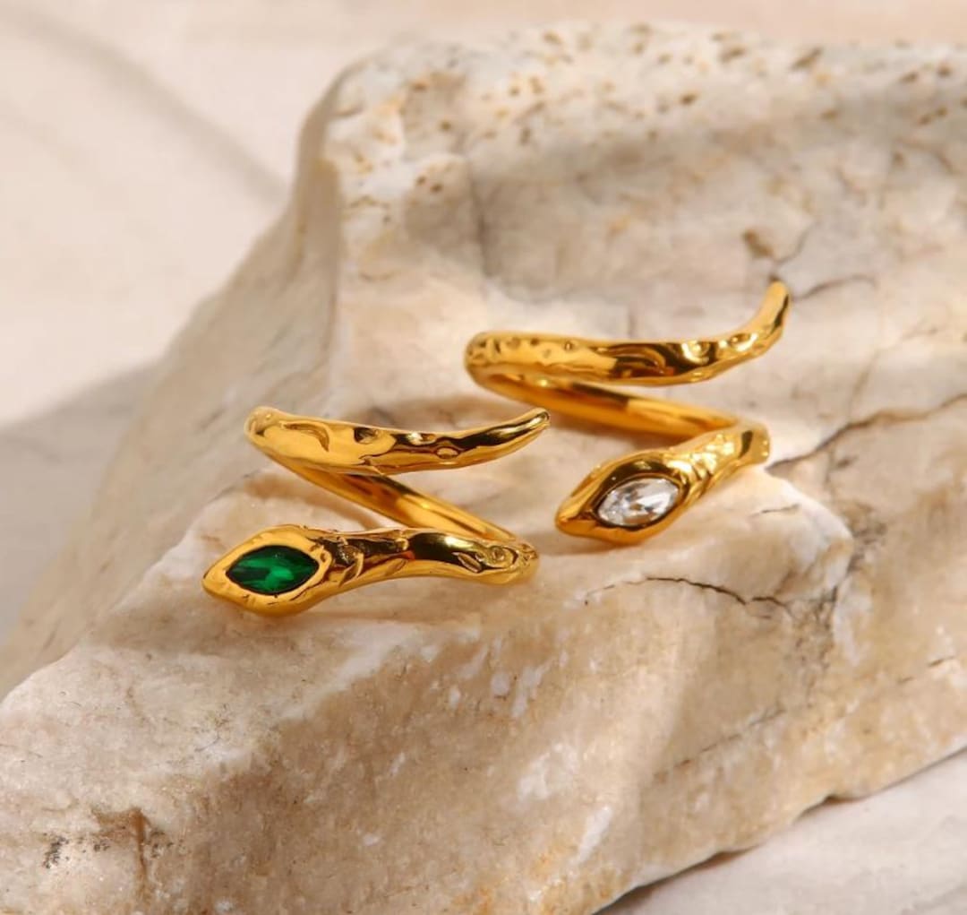 Dainty Snake Design Ring / 925 Sterling Silver Rings / 3x6 Mm ...