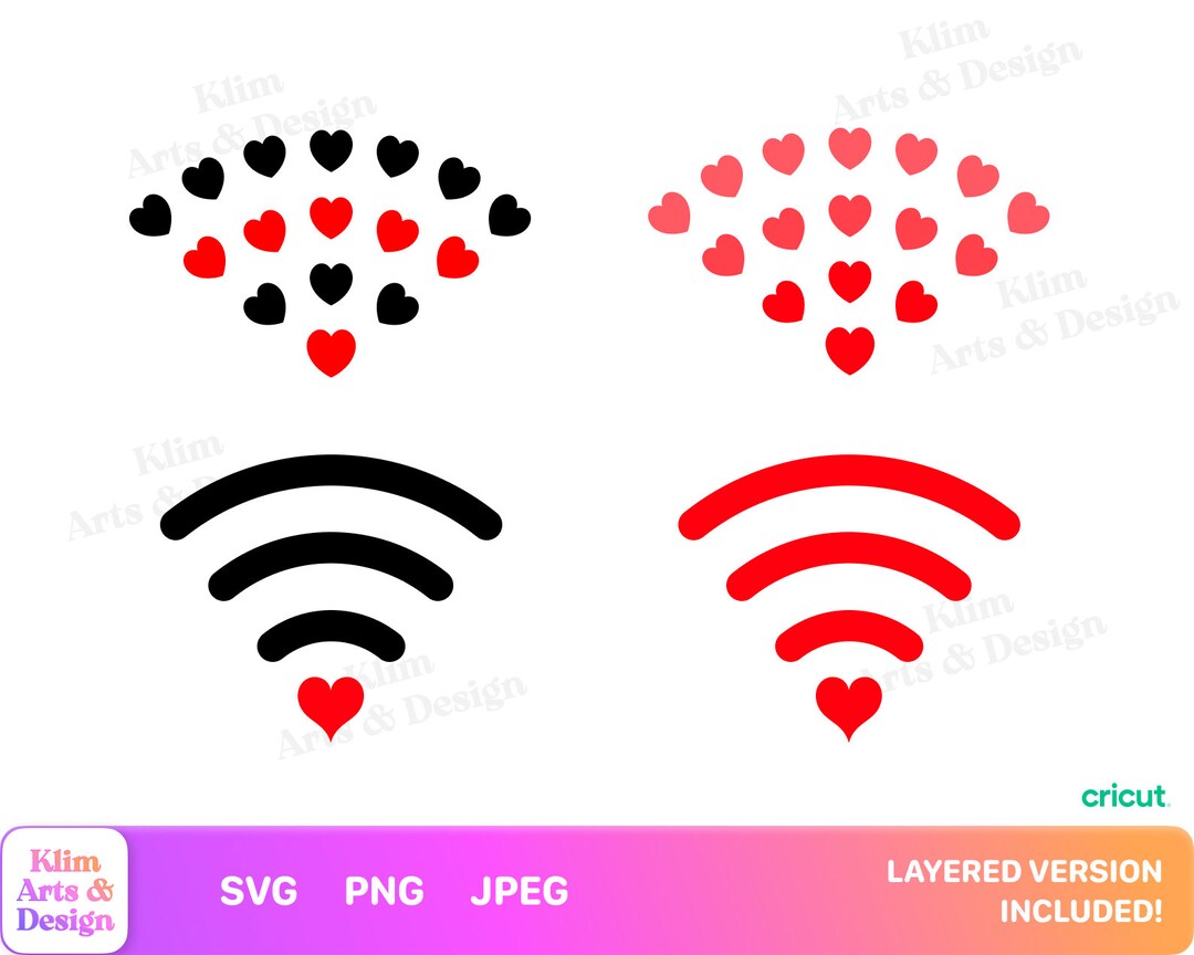 Wi-fi With Heart SVG, PNG, Cute Wi-fi SVG, Wifi Svg, Wi-fi Clipart, Wi ...