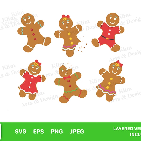 Gingerbread Man Svg - Etsy