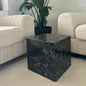 Dark Emparador Marble Plinth - Etsy UK