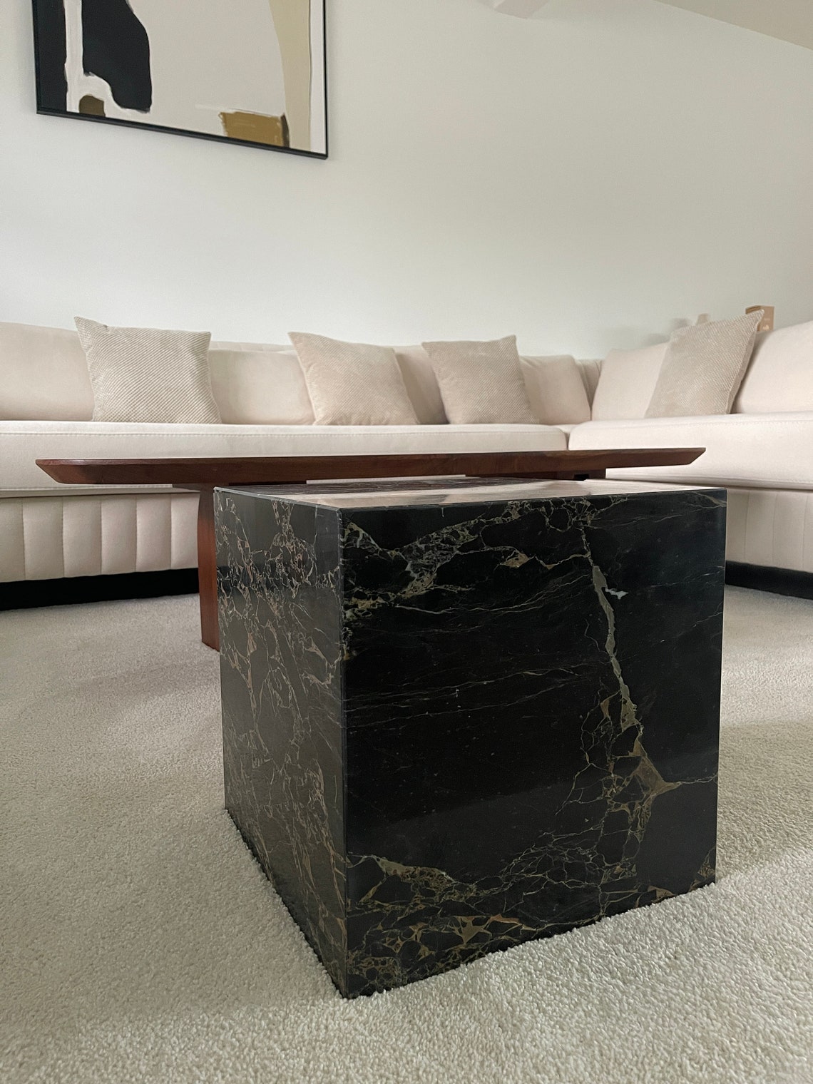 Dark Emparador Marble Plinth - Etsy UK