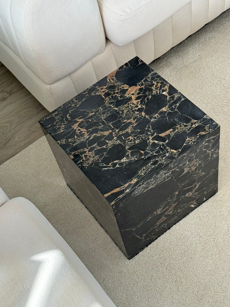 Dark Emparador Marble Plinth - Etsy UK