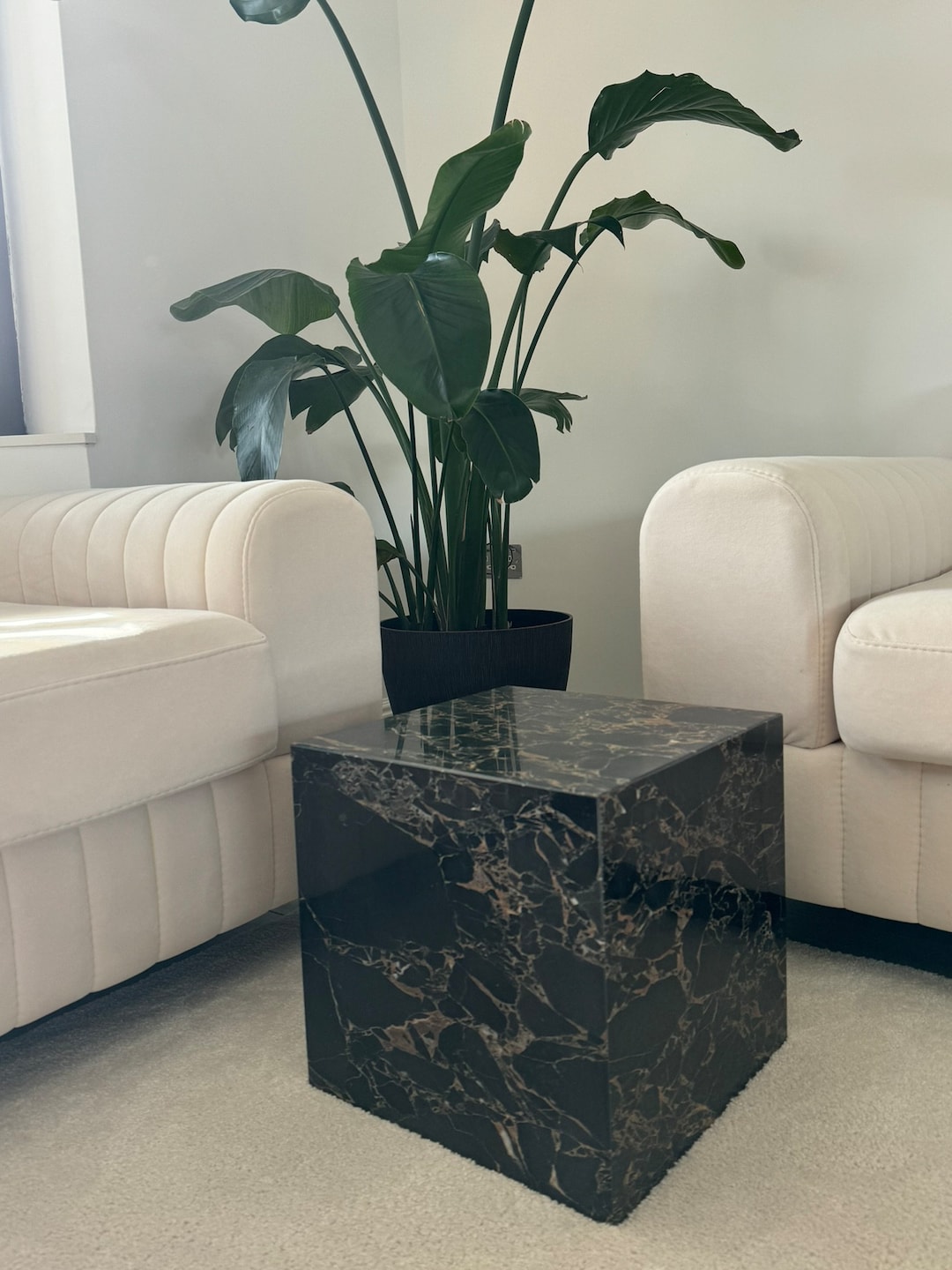 Dark Emparador Marble Plinth - Etsy UK