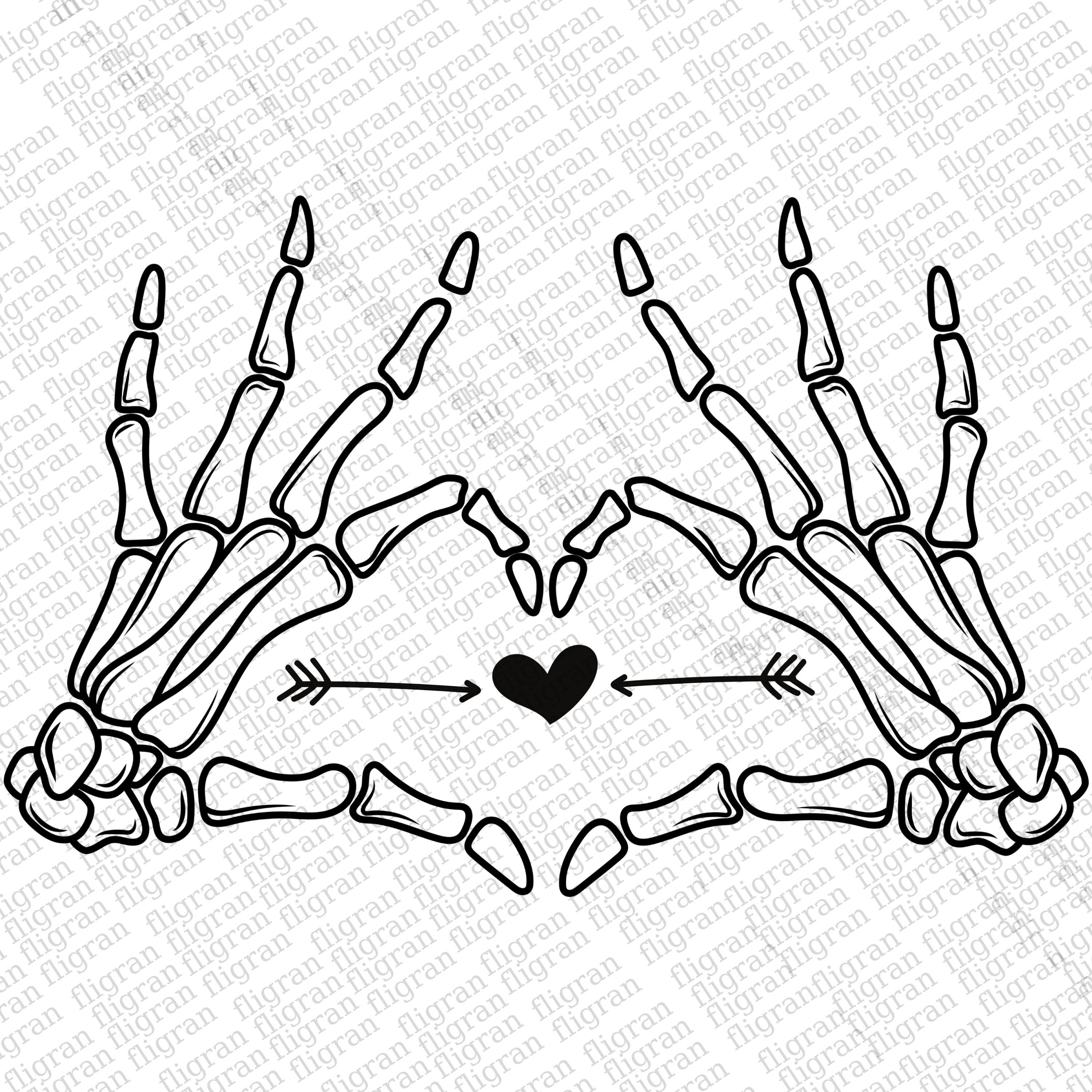 Skeleton Hands Heart Svg Love Skeleton Hands Svg Skeleton Etsy