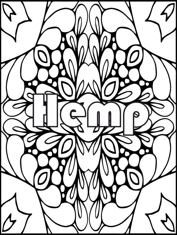 Marijuana Weed Ganja Color Pages - Etsy