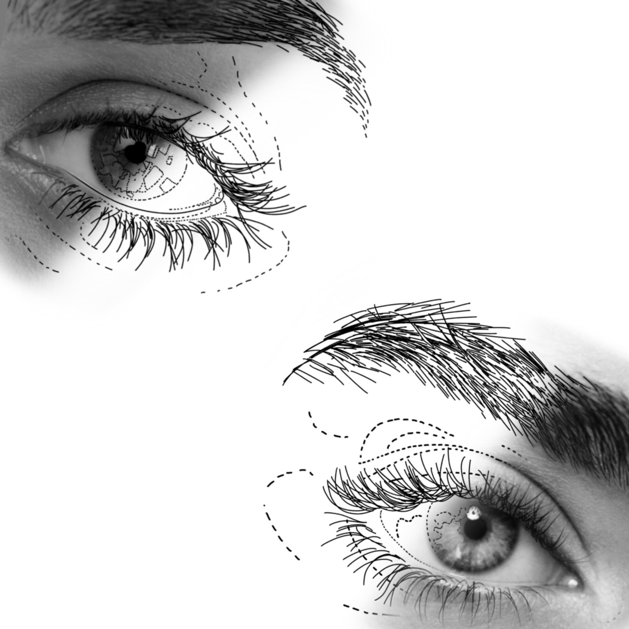 20 Realistic Female Eye Tattoo Stencil Procreate Brush Set - Etsy