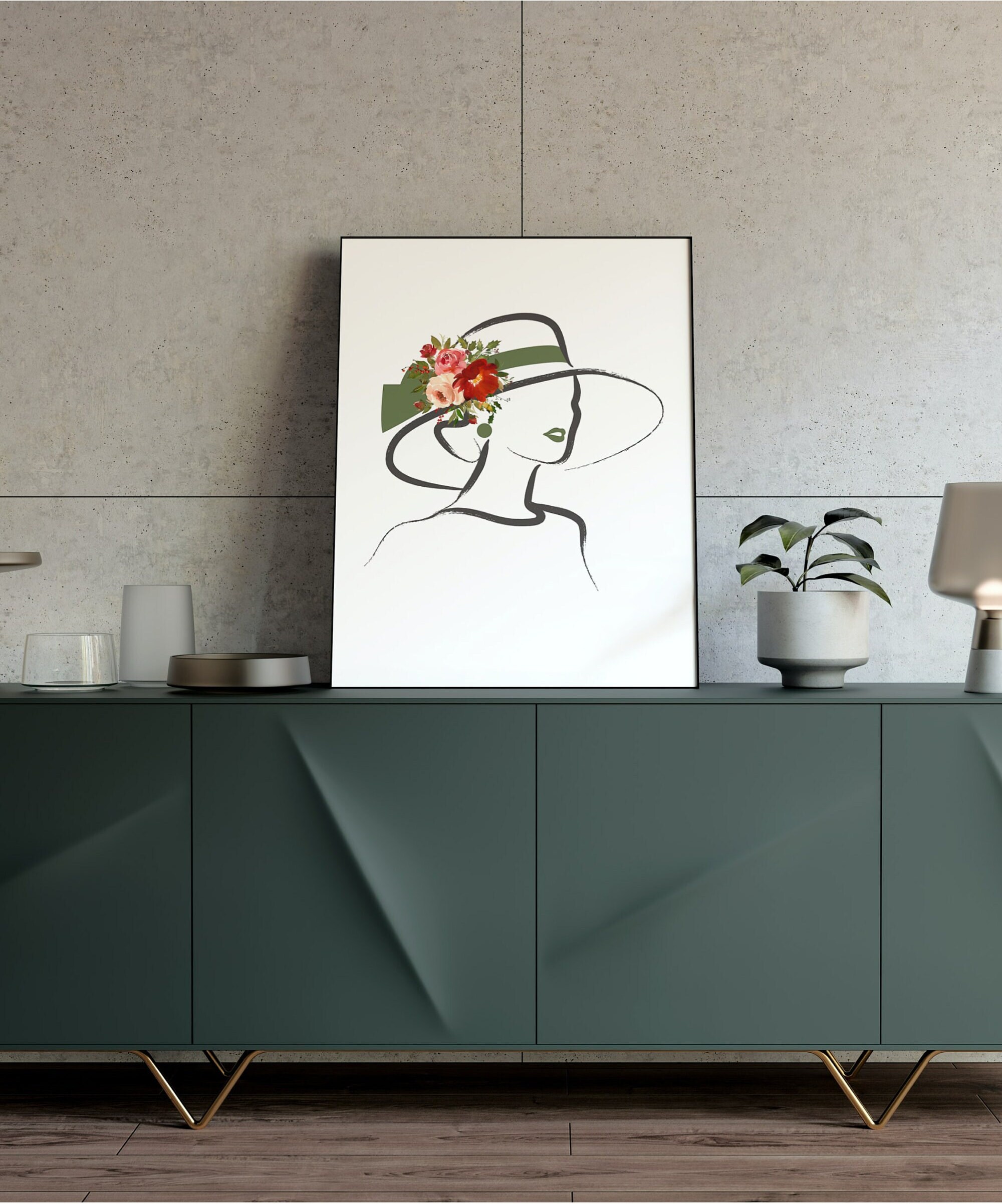 Red Rose Line and Flower Drawing Printable Wall Art PNG - Etsy