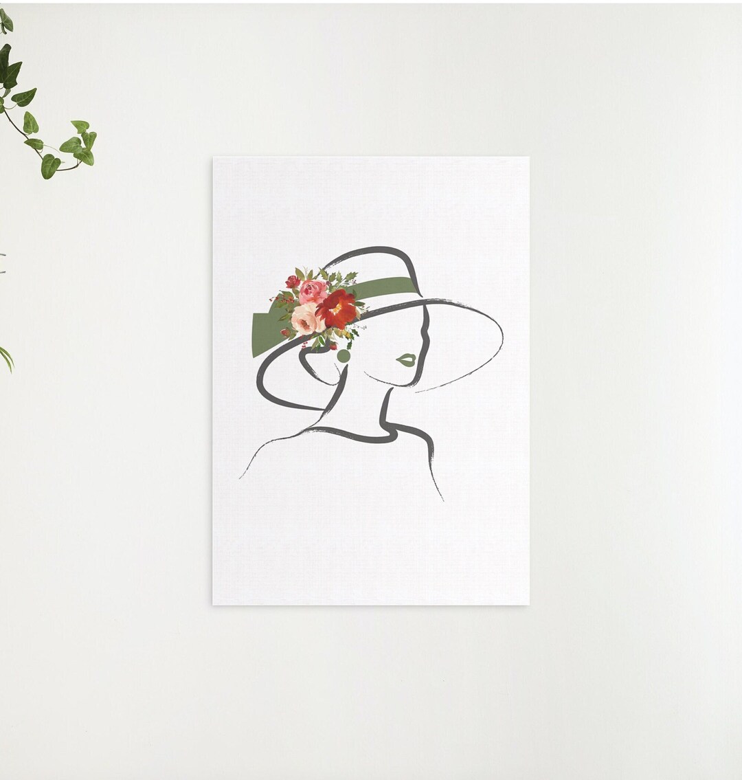 Red Rose Line and Flower Drawing Printable Wall Art PNG - Etsy