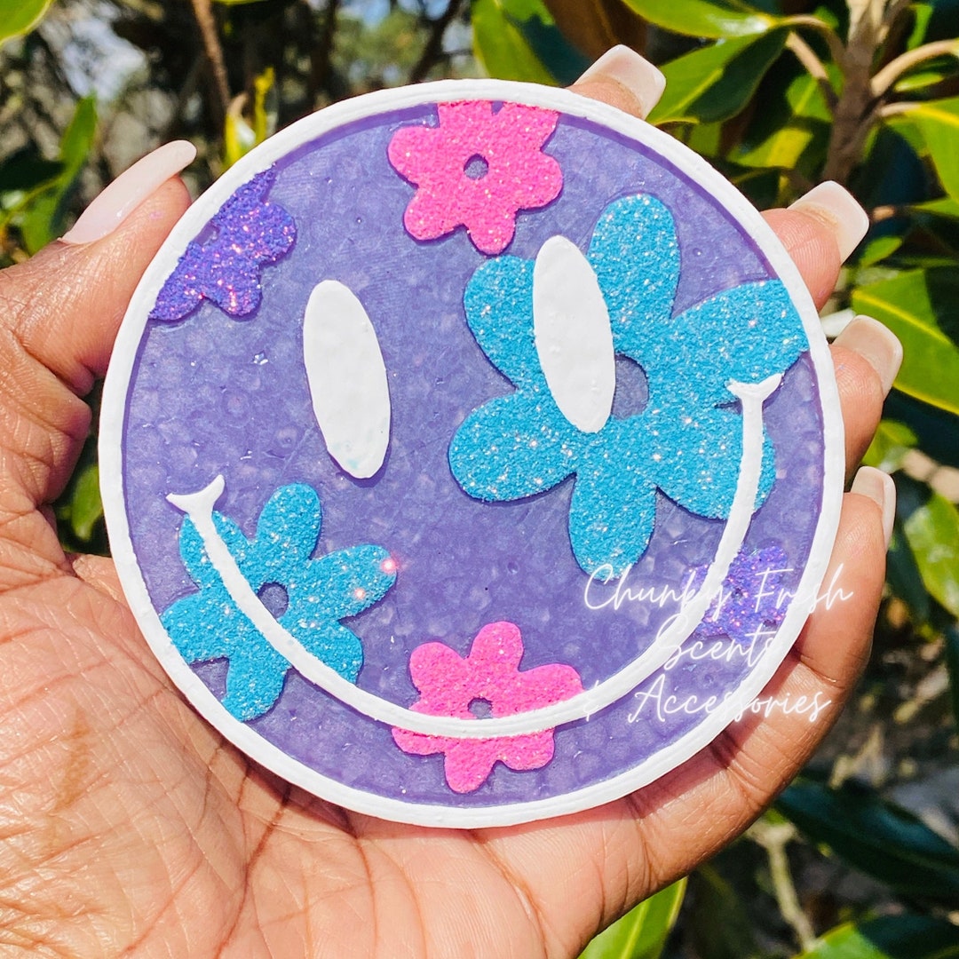 Happy Face Flower Freshie, Retro Freshie, Car Scent, Car Air Freshener ...