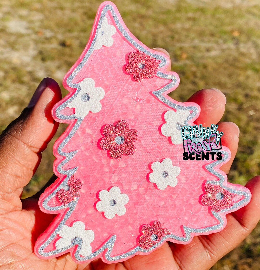 Floral Christmas Tree Freshie, Floral Tree Freshy, Floral Air Freshener ...