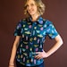 Organic Cotton Bug Print Shirt, Teal Button Up, Bug Shirt, Cotton Shirt ...