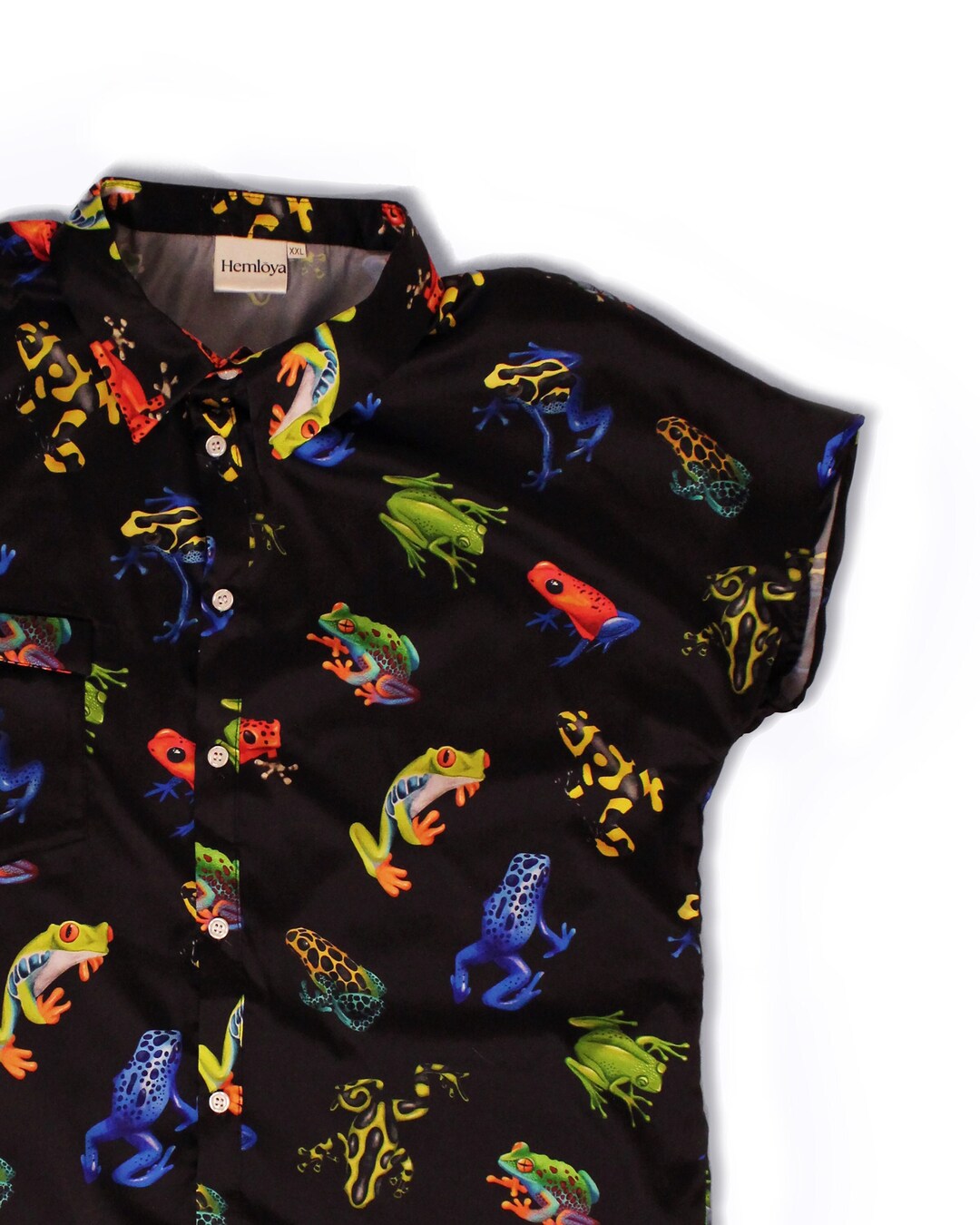 Poison Frogs Button up Satin Shirt Frog Print Colorful Shirt - Etsy