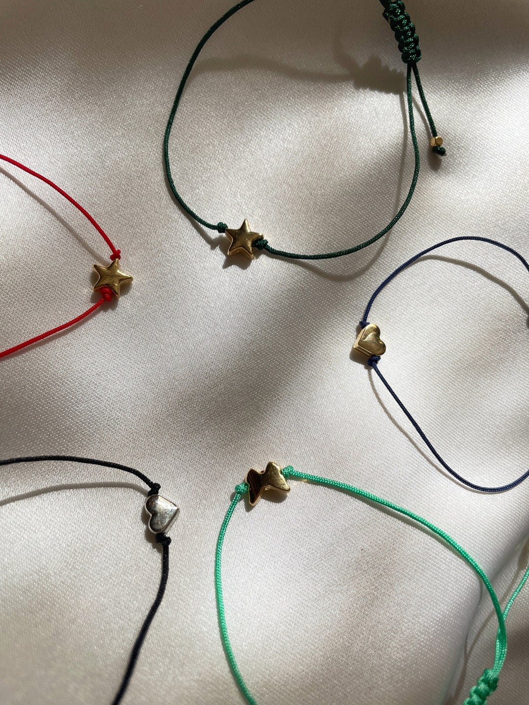 Charm String Bracelet Heart Star String Bracelet Friendship Bracelet ...