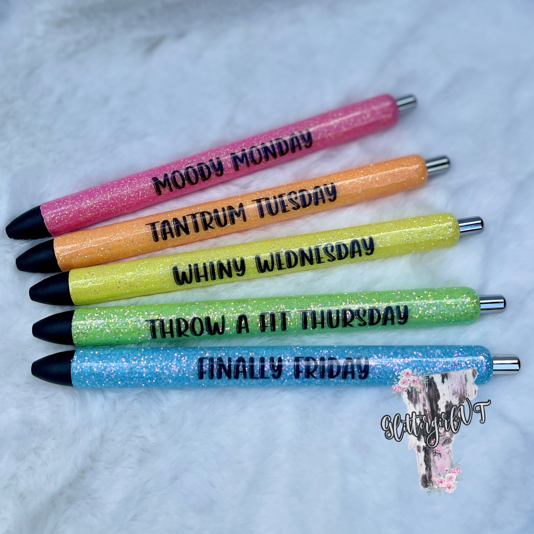 Work Friendly Days of the Week Pens REFILLABLE Days of the - Etsy