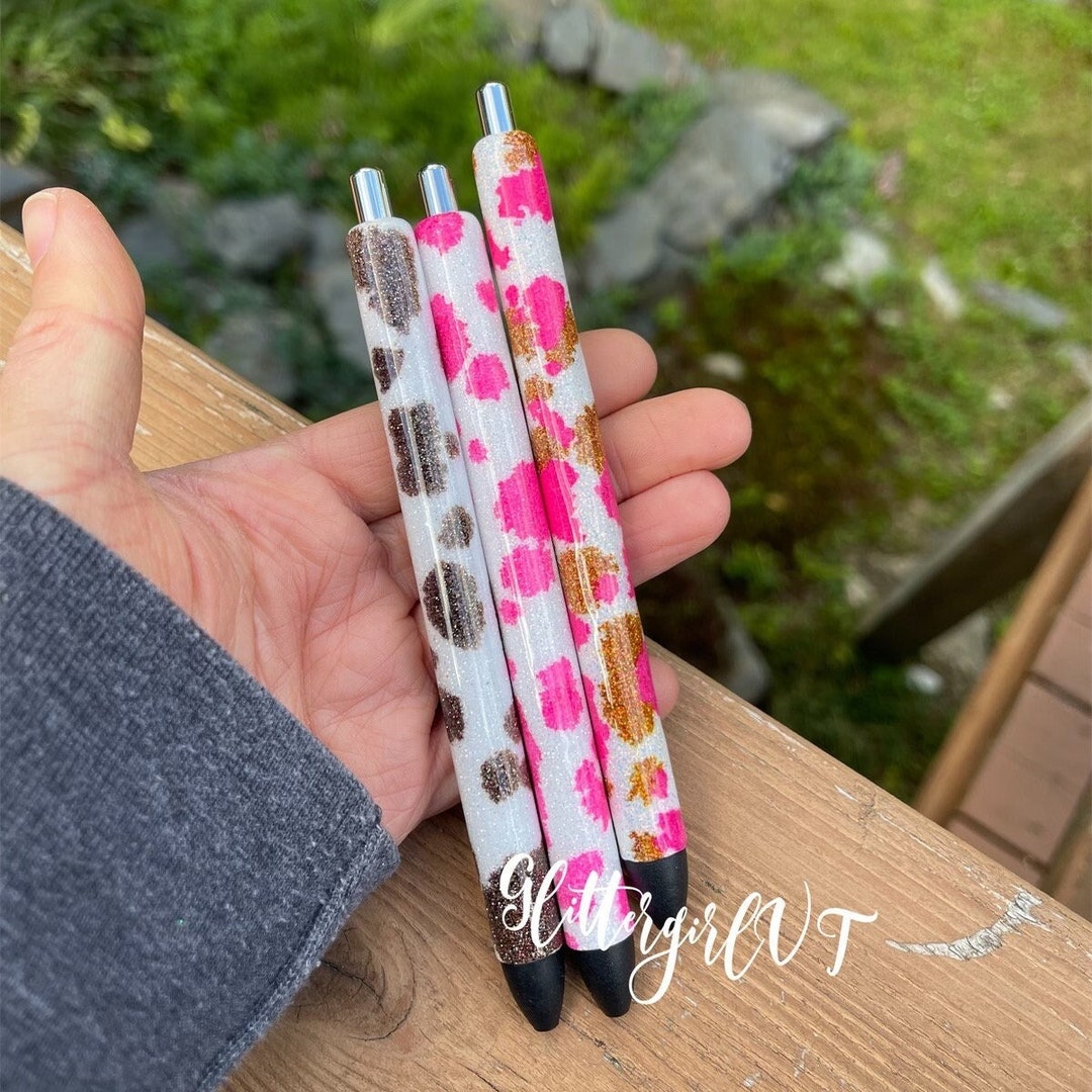 Cow Print, Cow Pen, Cow, REFILLABLE, Cow Print Pen, Epoxy Glitter Pen ...