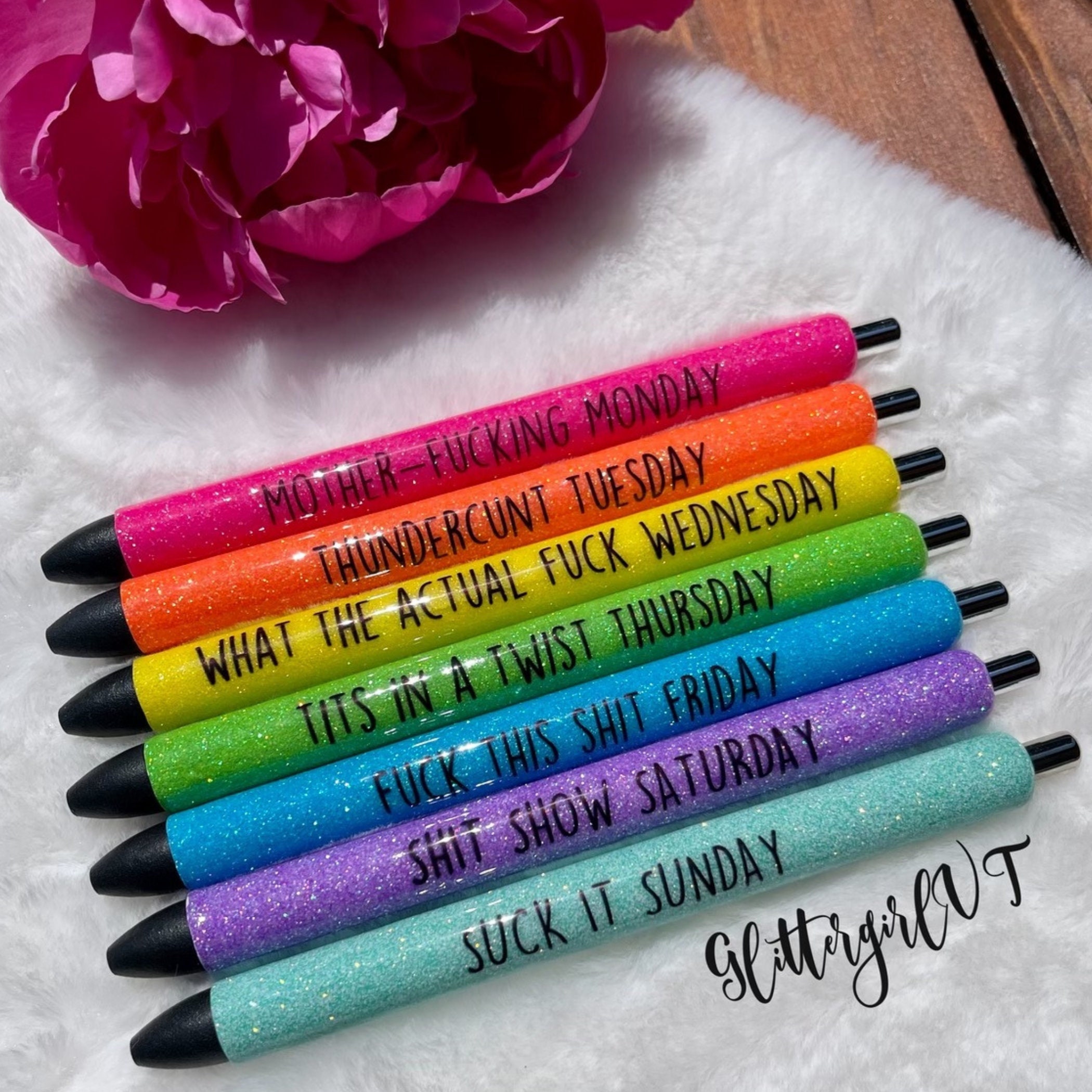 Days of the Week Glitter Epoxy Gel Pens Epoxy Glitter Gel - Etsy