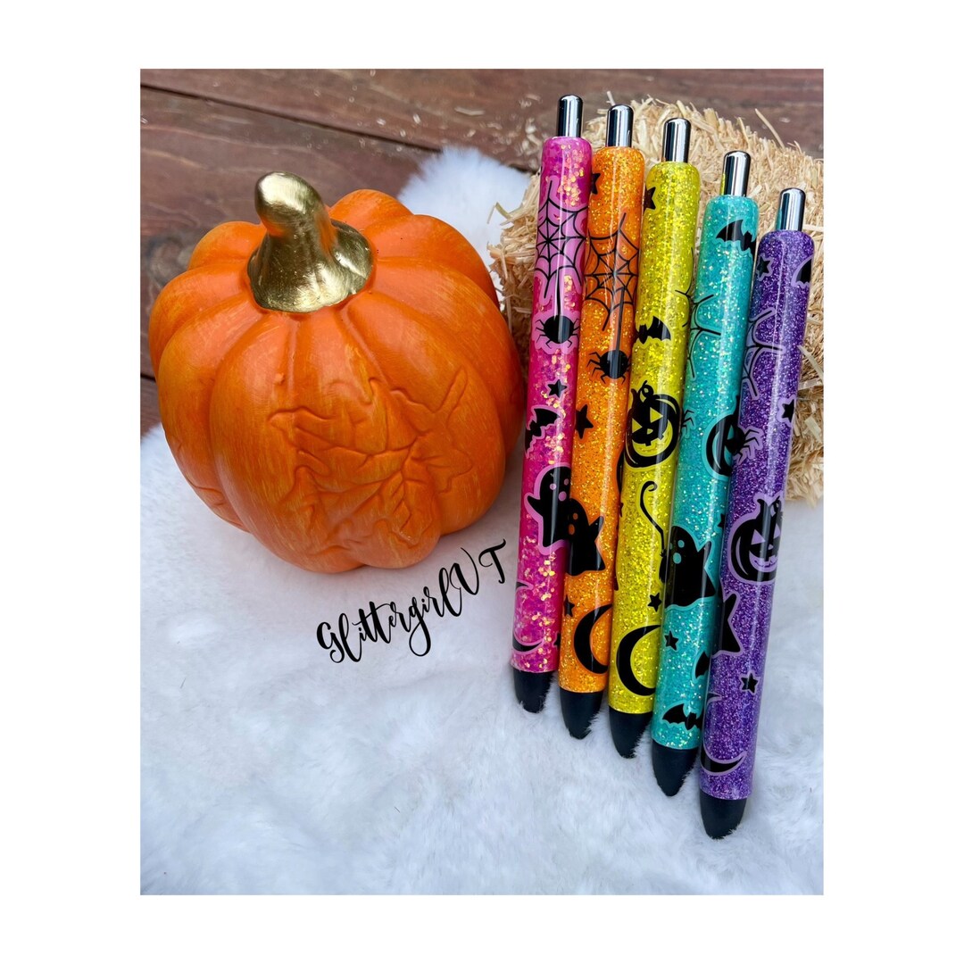 Halloween Glitter Pen, Cute Halloween Pen, Halloween, Spooky Season ...